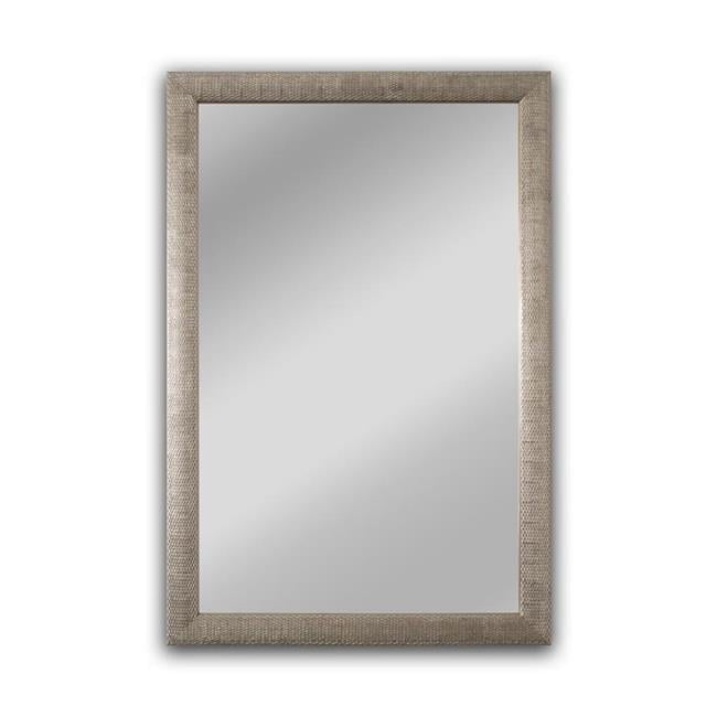 35 in. Reflection Contemporary Rectangle Framed Wall Mirror, Silver ...