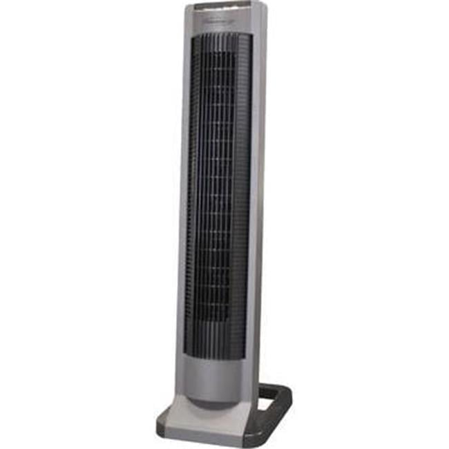 35 in. Tall Column Fan with Oscillating Grill, Dark Grey & Black ...
