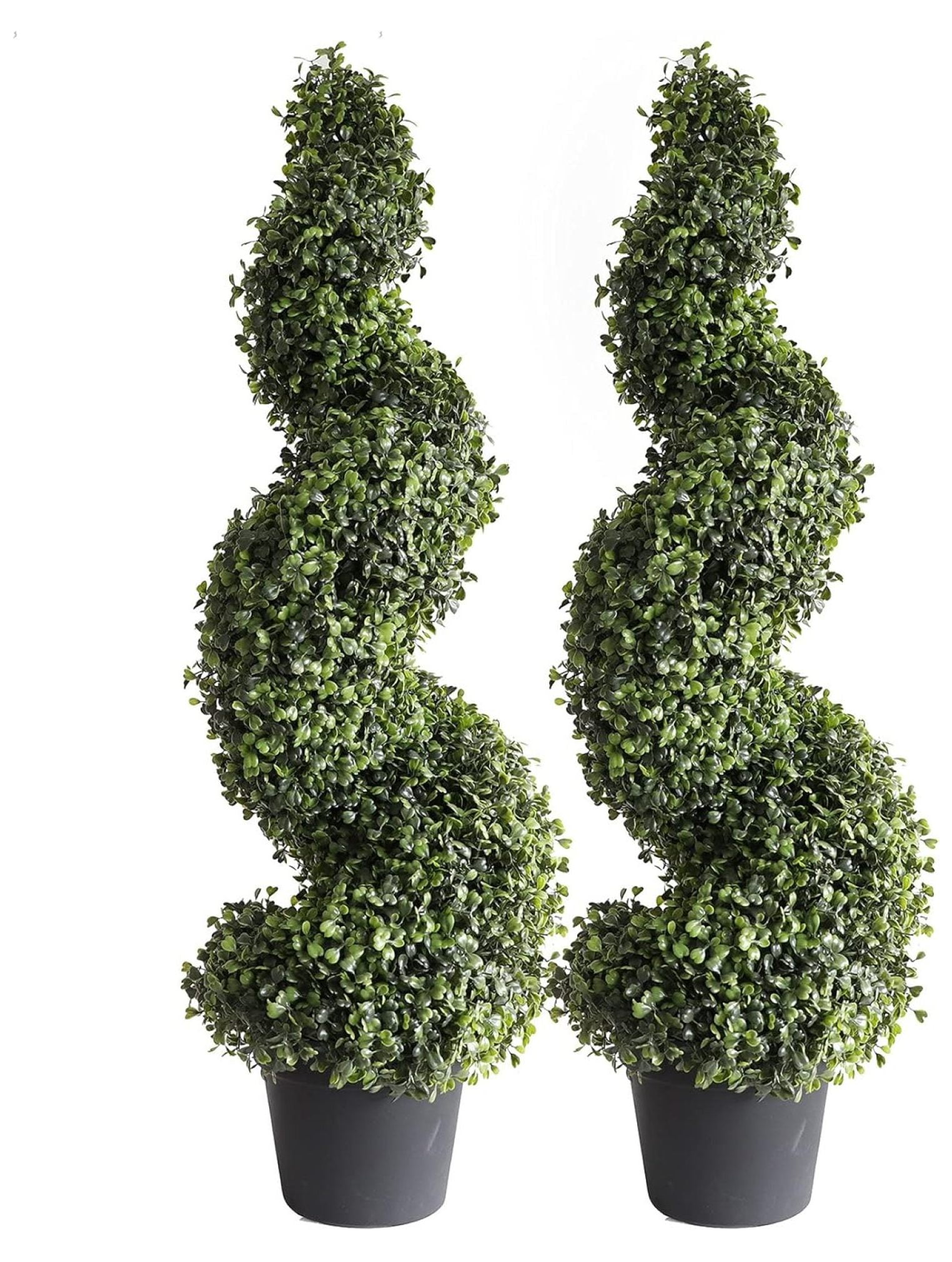 35 inch/2.95 ft Artificial Topiary Tree Outdoor Boxwood Spiral Topiary ...