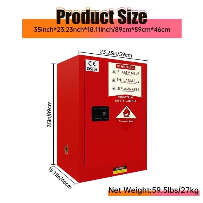 35 - inch 30 Gallon Industrial Fire Safety Cabinet - Double - Walled ...