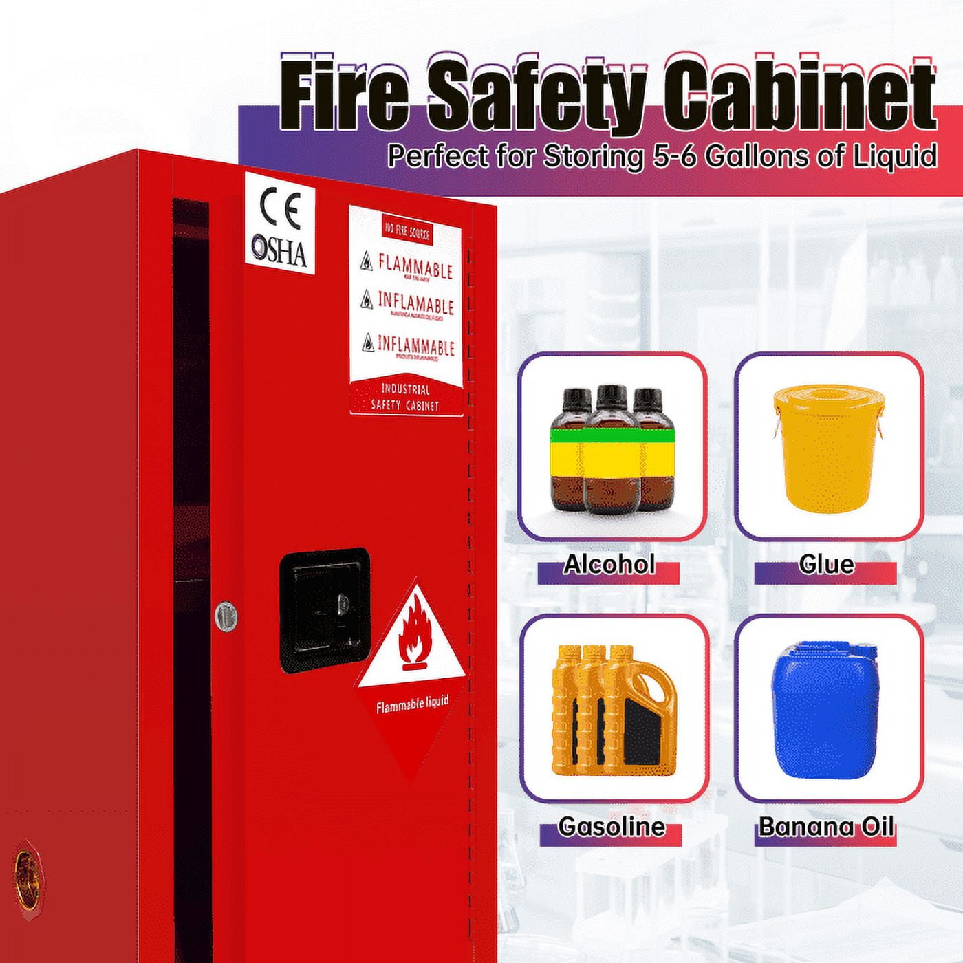 35 - inch 6 Gallon Industrial Fire Safety Cabinet - Excellent Double ...