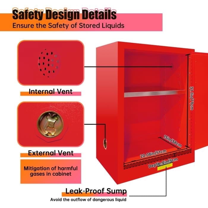 35 - inch 6 Gallon Industrial Fire Safety Cabinet - High - Quality ...