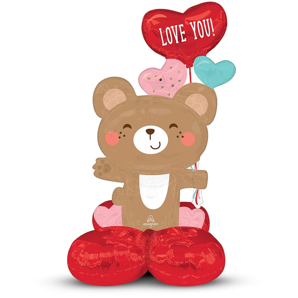 35 inch Anagram Love You! Bear Hug Airloonz Foil Mylar Balloon - Party ...