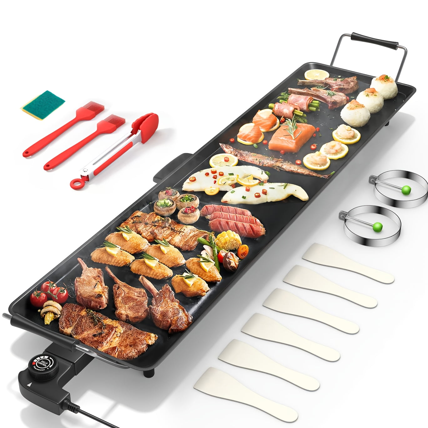 35-inch Electric Grill - Large Non-stick Grill - Long Countertop Grill ...