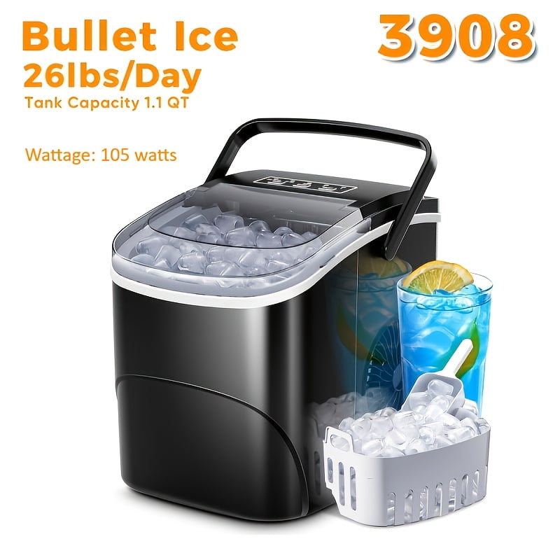 35 lb Nugget Ice Maker Machine, Stainless Steel Countertop Portable Ice ...