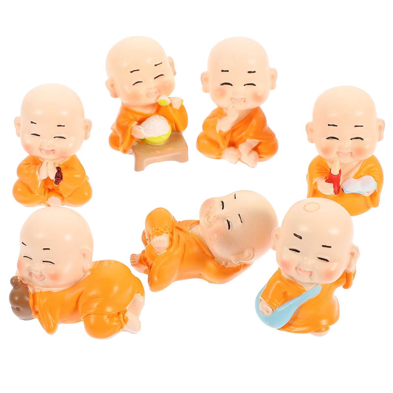 35 pcs Small Monk Statue Little Monk Ornament Small Buddha Figurine ...