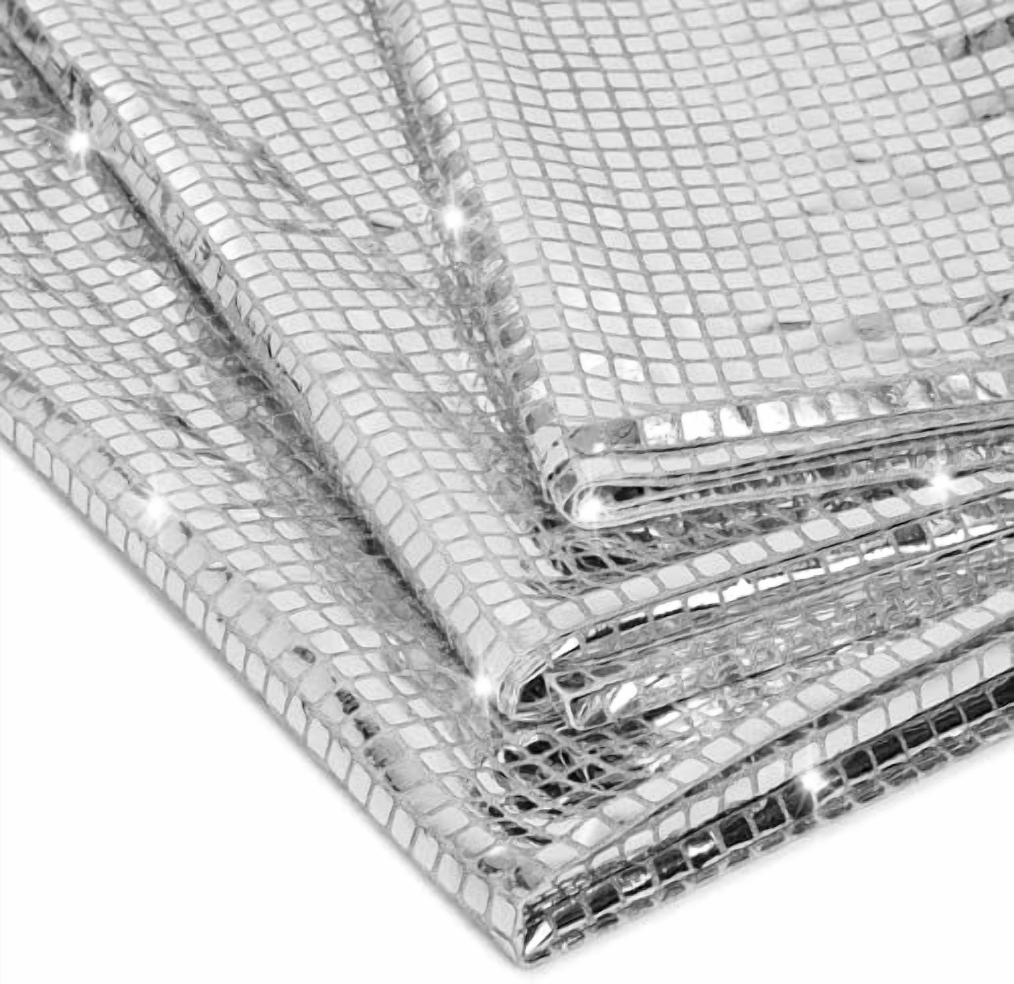 35" x 10 Yards Disco Party Table Runner Metallic Foil Silver Glitter ...