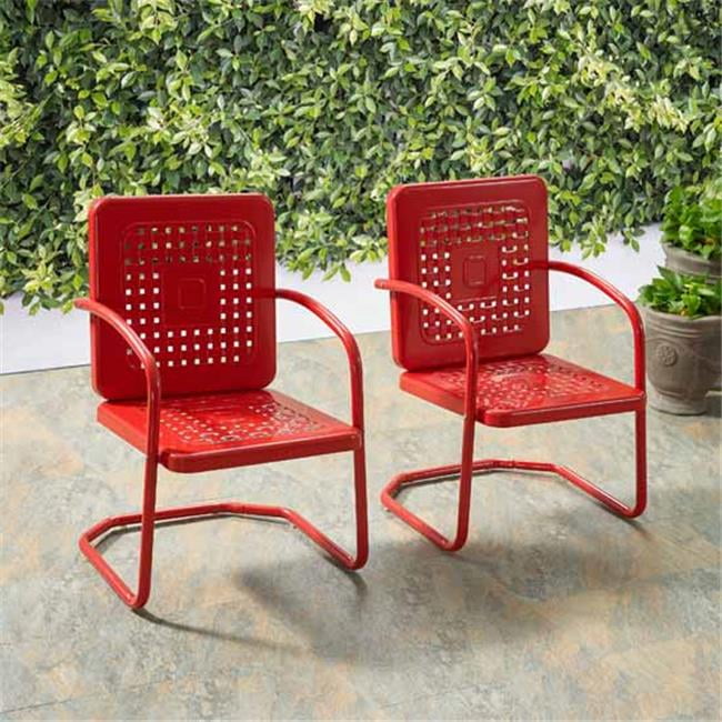 35 x 22 x 22 in. Bates Metal Chair - Red, Set of 2 - Walmart.com