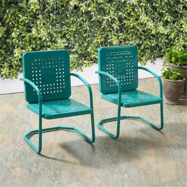 35 x 22 x 22 in. Bates Metal Chair - Turquoise, Set of 2 - Walmart.com