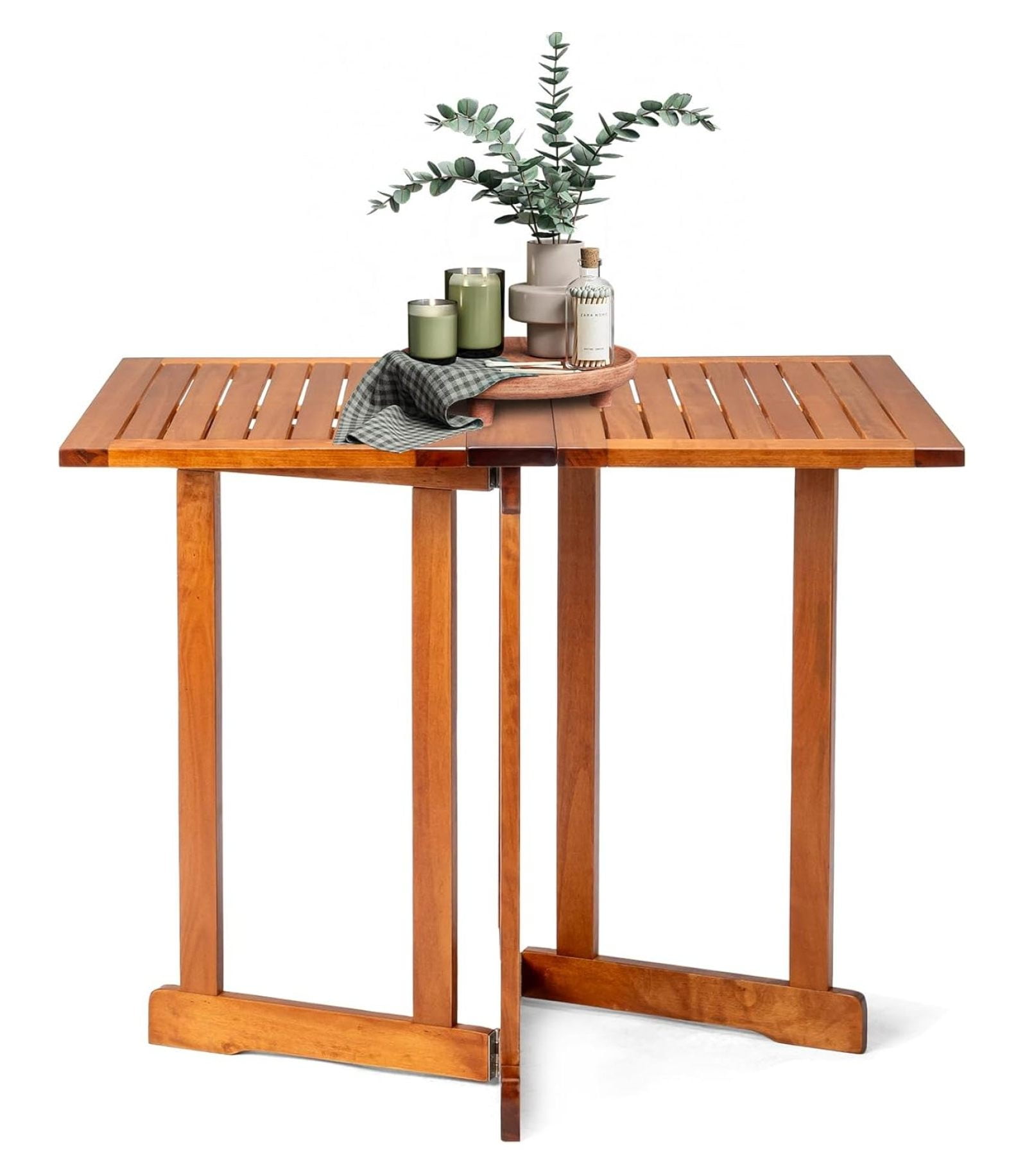 35 x 23 inch Wood Folding Table, Portable & Lightweight Folding Wooden ...