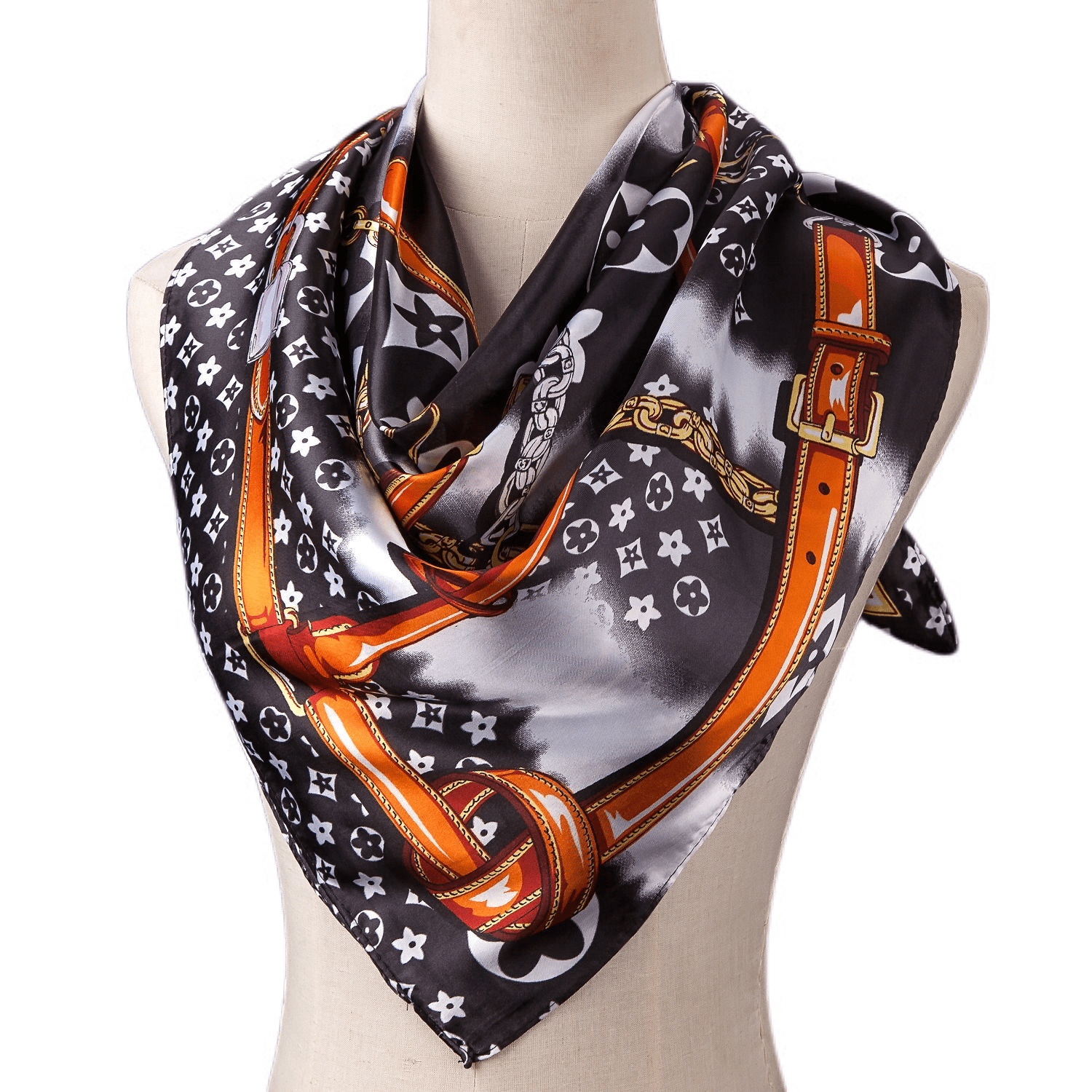 35 x 35 Women Square Silk Like Hair Scarf Head Sleeping Wrap Satin ...