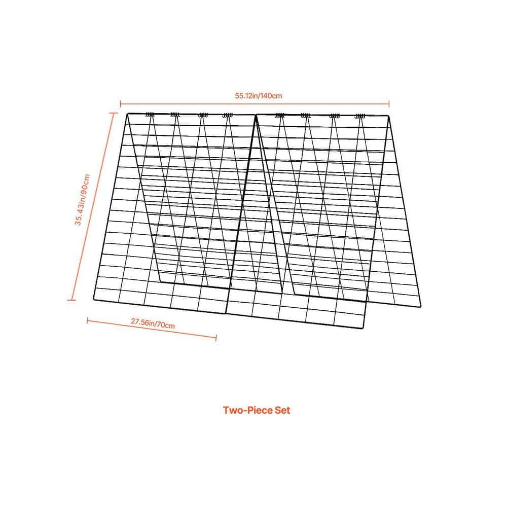 35 x 55 in. Foldable Cucumber Trellis Set, Metal Garden Support for ...