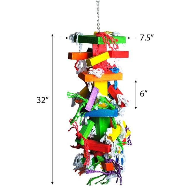 35 x 7.5 x 7.5 in. Deluxe Preener & Mega Blocks Bird Toy - Walmart.com