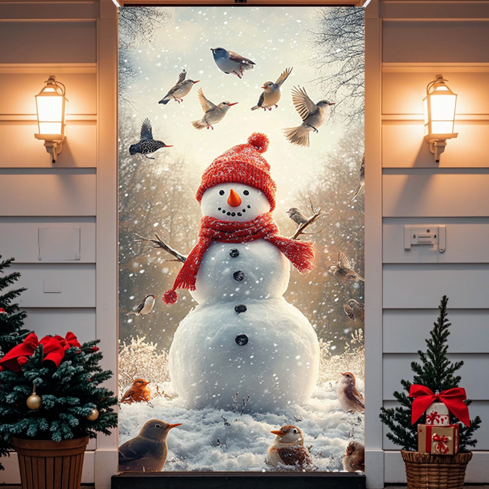 35 x 71 in Christmas Door Cover, Full-Length Door Hanging for Holiday ...