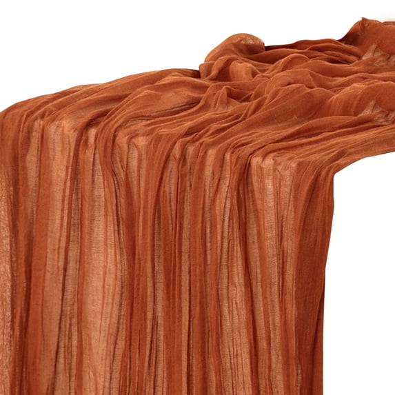 35"x120" Brown Cheesecloth Table Runner, Boho Gauze Sheer Rustic Runner ...