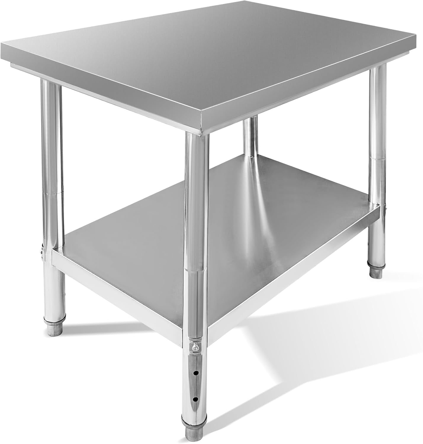 35"x24" Stainless Steel Work Table with Adjustable Shelf, 460 lb ...
