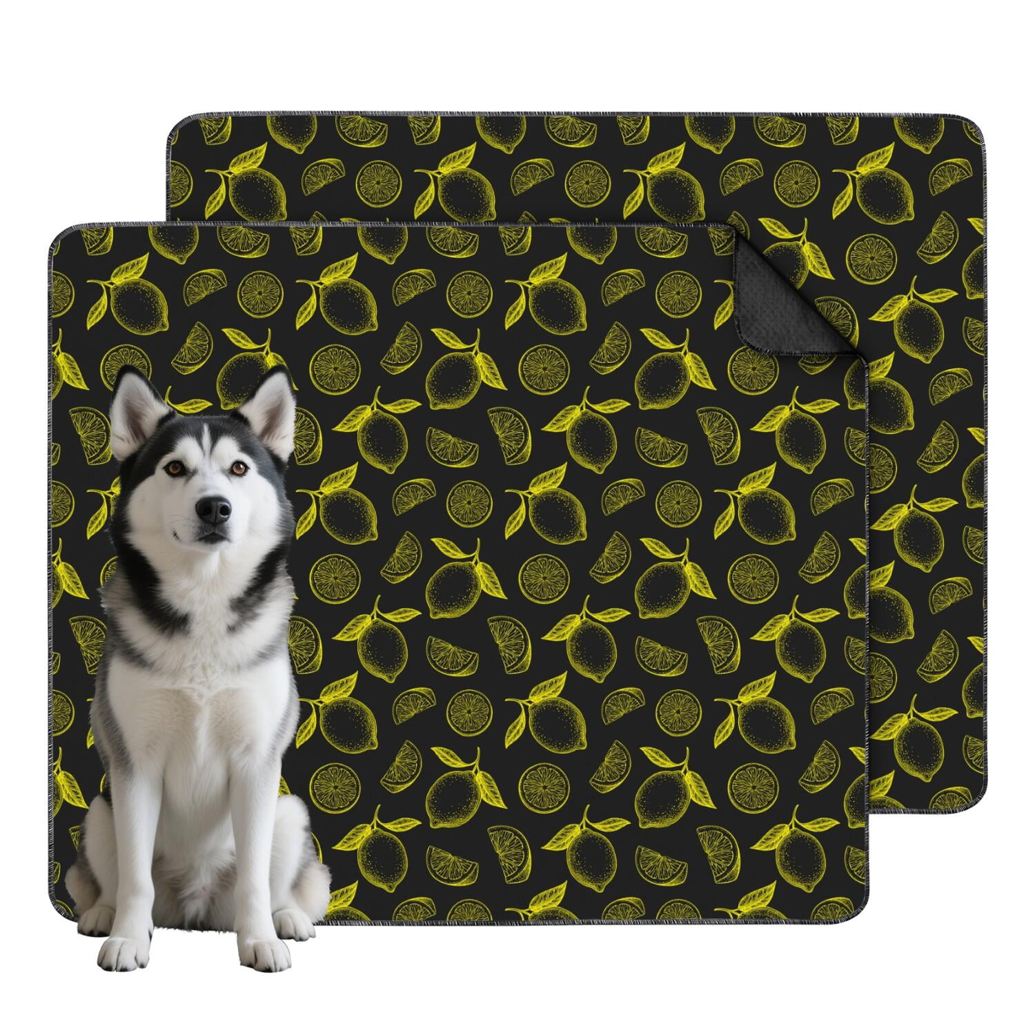 35"x41" Extra Large Washable Pee Pads with Fruit Patterns, Reusable Non ...