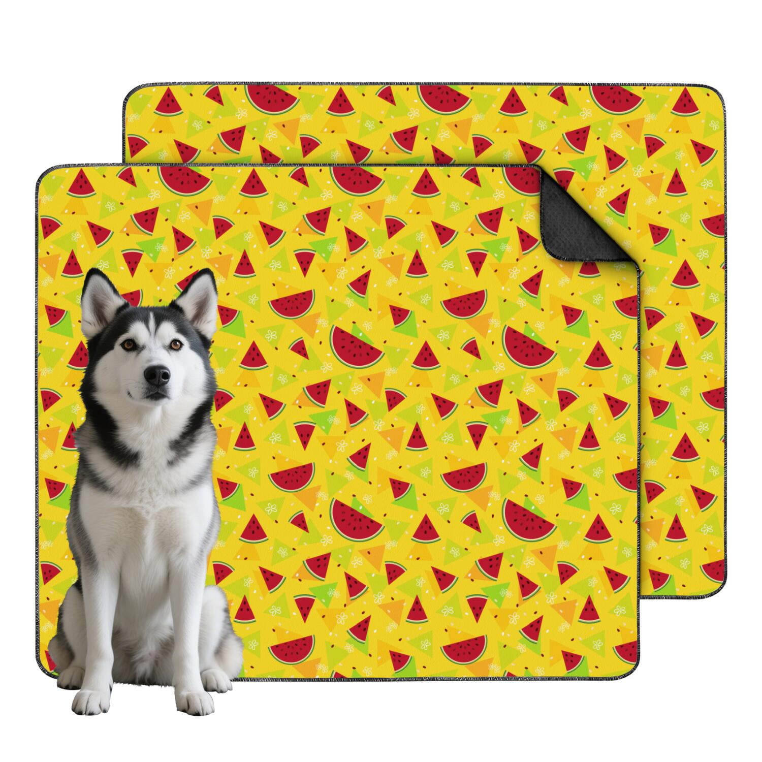 35"x41" Washable Pee Pads for Dogs with Bright Fruit Patterns, Reusable ...