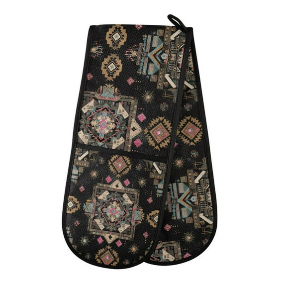 35" x7" Double Oven Mitt Heat Resistant Oven Gloves Withstands Up to ...