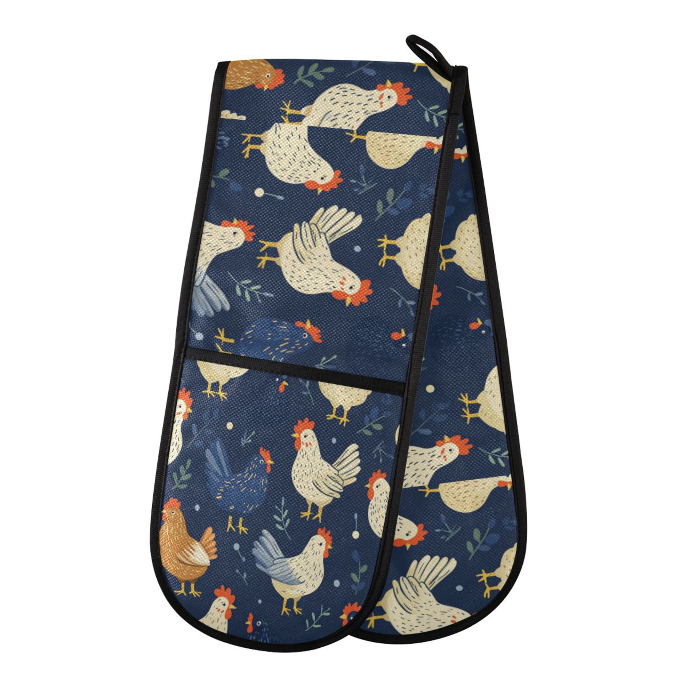 35" x7" Double Oven Mitt Heat Resistant Oven Gloves Withstands Up to ...