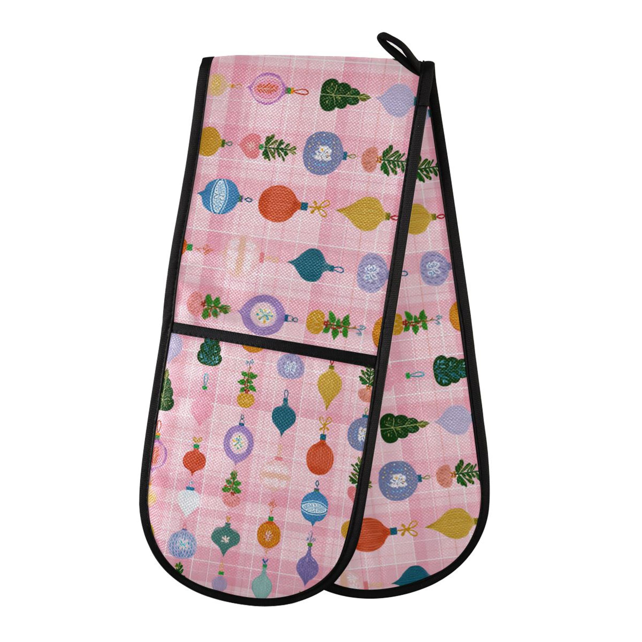 35" x7" Double Oven Mitt Heat Resistant Oven Gloves Withstands Up to ...