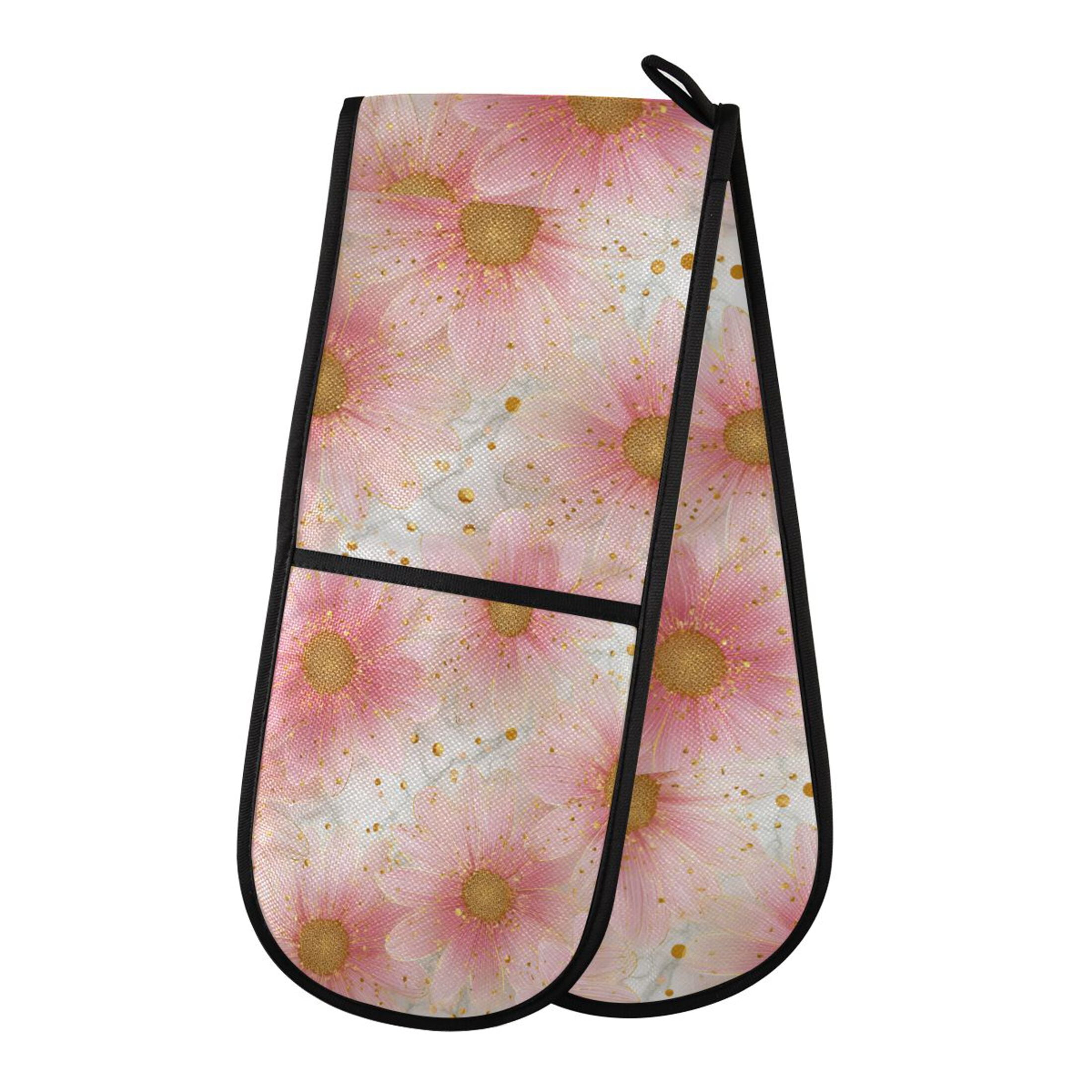 35" x7" Double Oven Mitt Heat Resistant Oven Gloves Withstands Up to ...