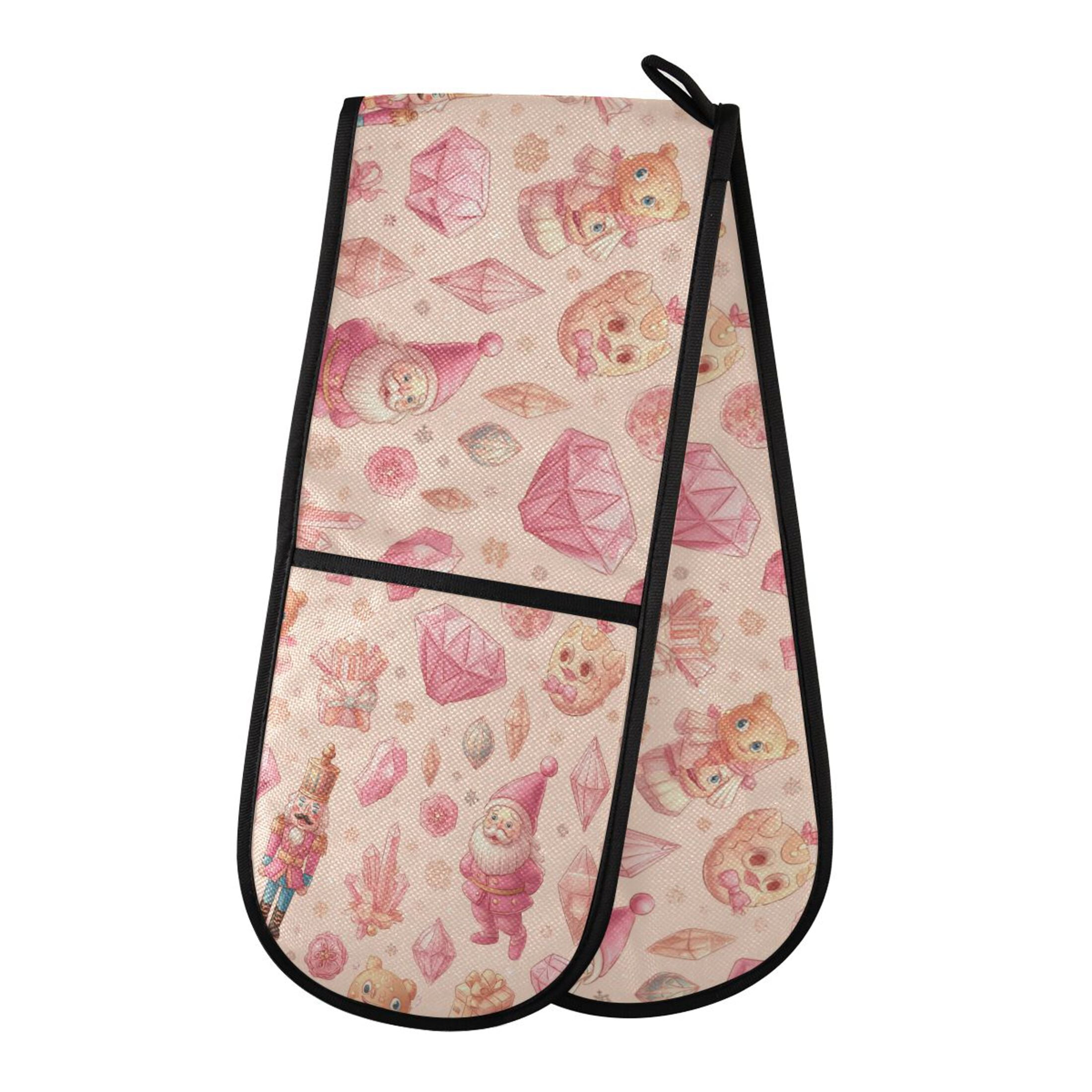 35" x7" Double Oven Mitt Heat Resistant Oven Gloves Withstands Up to ...