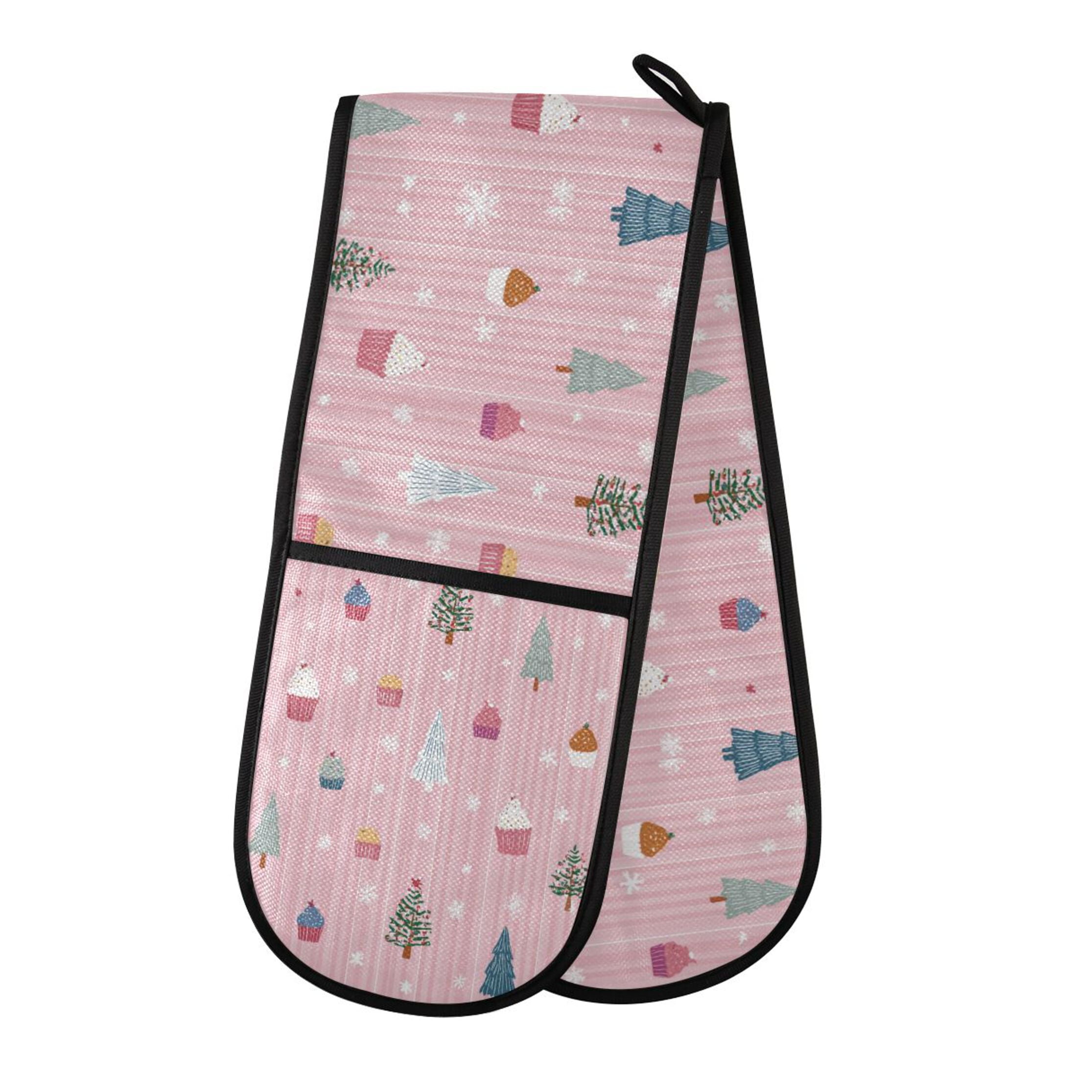 35" x7" Double Oven Mitt Heat Resistant Oven Gloves Withstands Up to ...