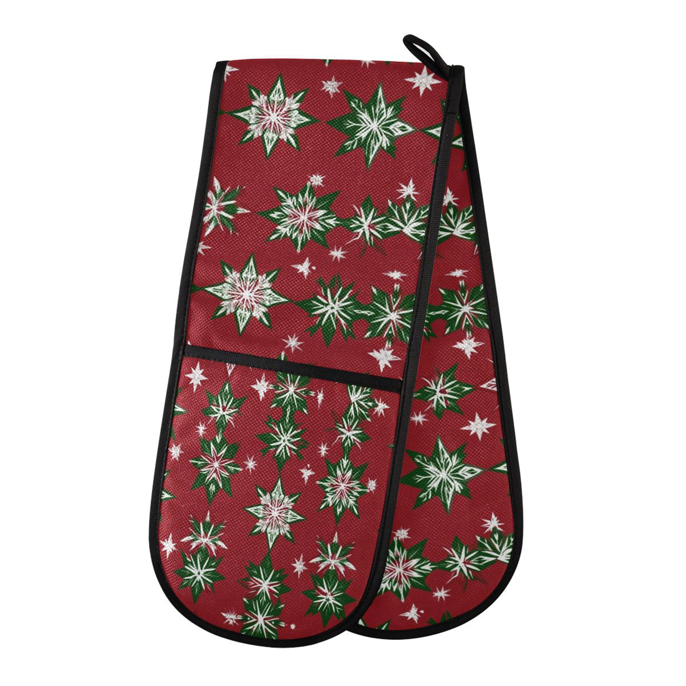35" x7" Double Oven Mitt Heat Resistant Oven Gloves Withstands Up to ...