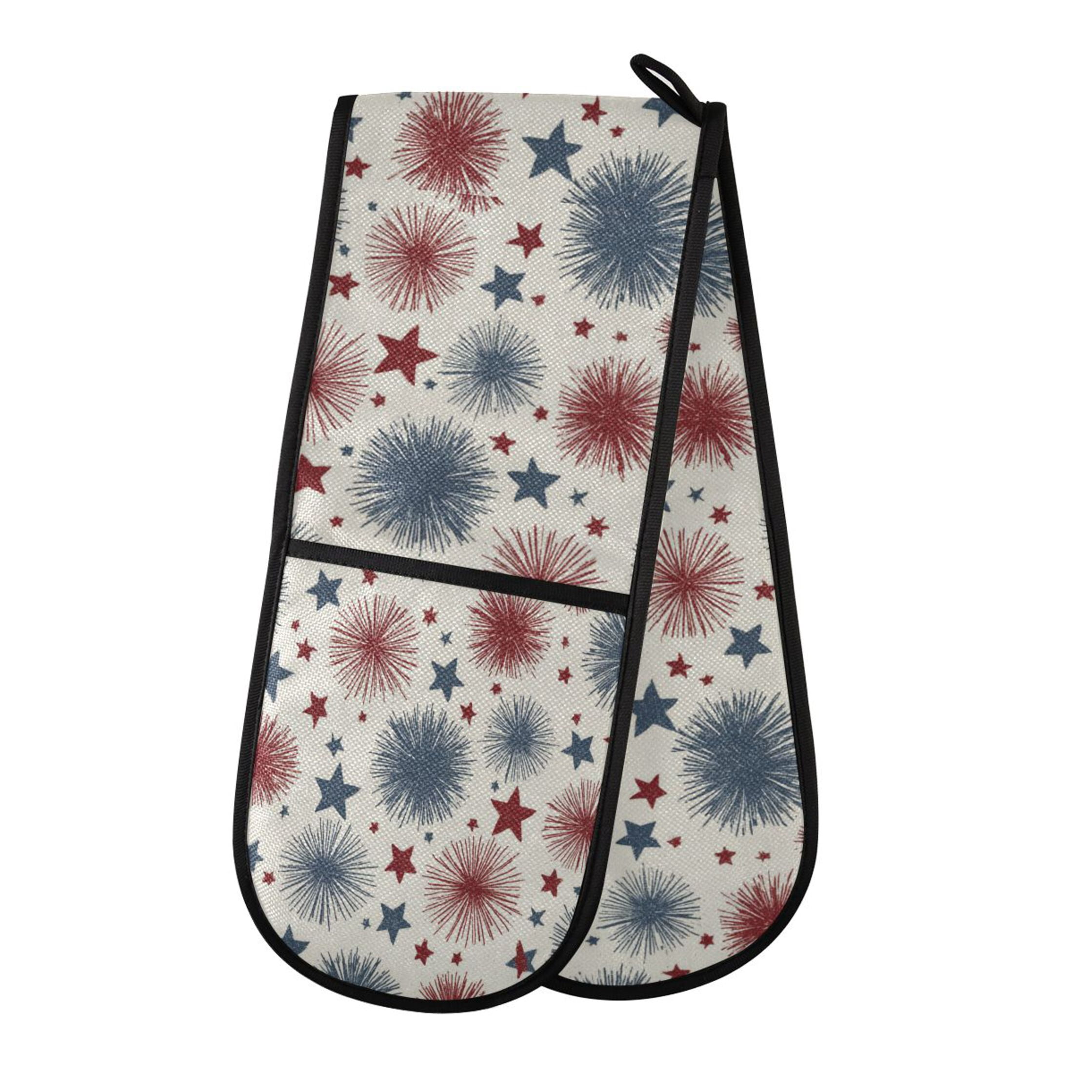35" x7" Double Oven Mitt Heat Resistant Oven Gloves Withstands Up to ...
