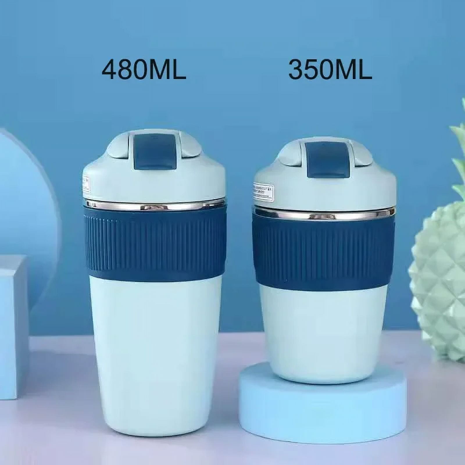350/480ML Thermal Cup with Straw Vacuum Flask Tumbler Thermo for Water Bottle Stainles Steel ...