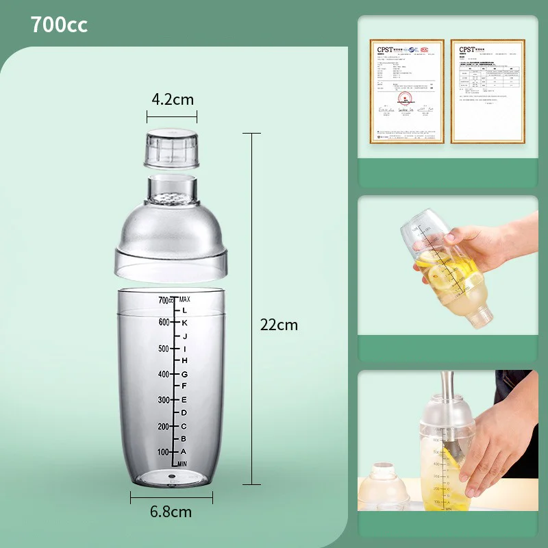 350/500/700/1000ml PC resin Cocktail Shaker Home Bar Utensil Martini ...