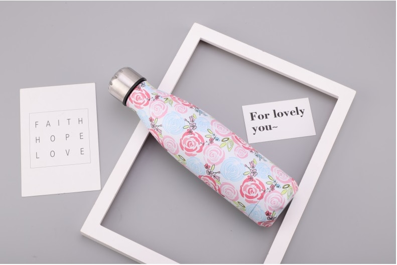 350/500/750/1000ml Double Wall Stainles Steel Water Bottle Thermos Keep ...