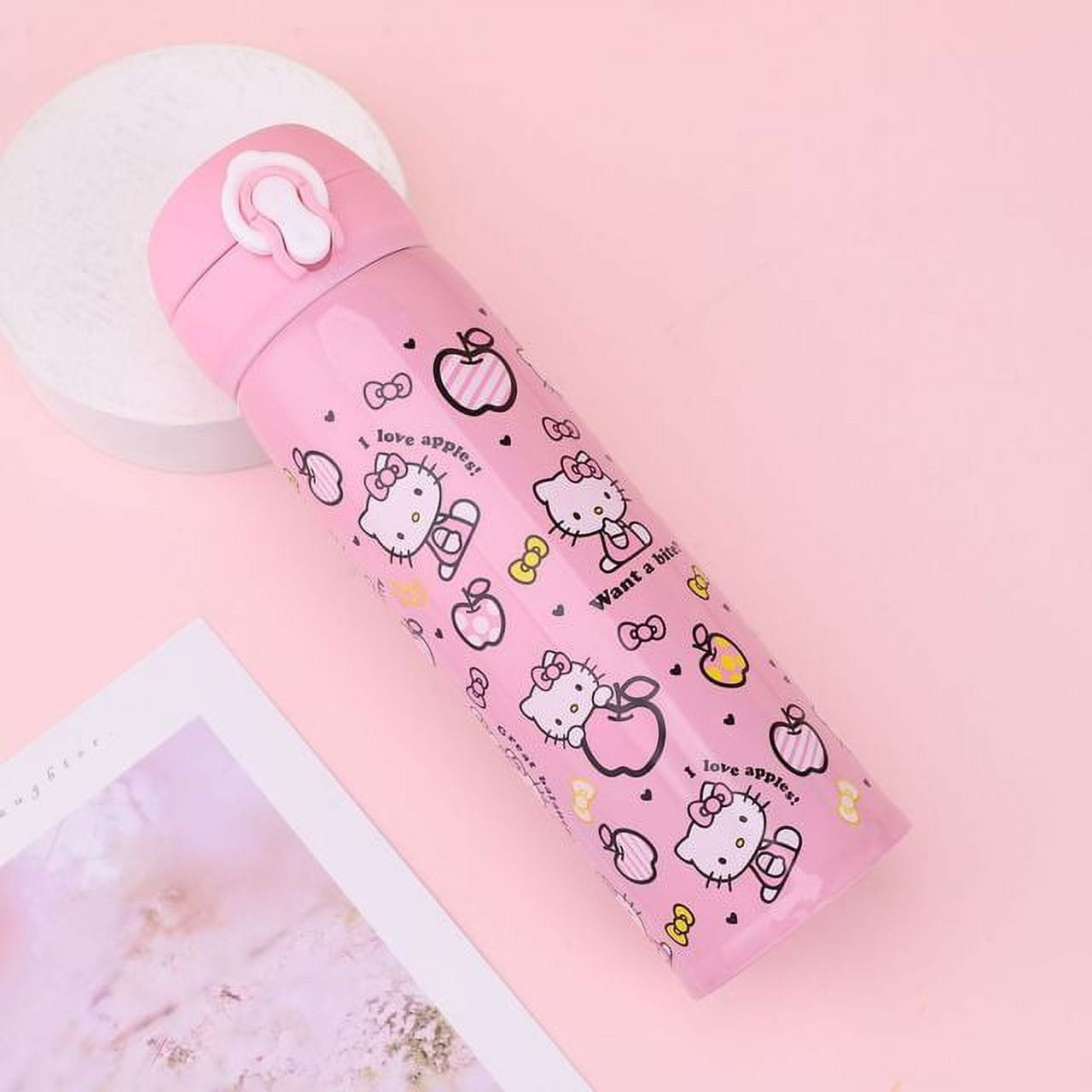 350/500Ml Sanrio Hello Kitty Insulated Water Bottle New Kid Thermos Pink Cartoon Stainless Steel ...