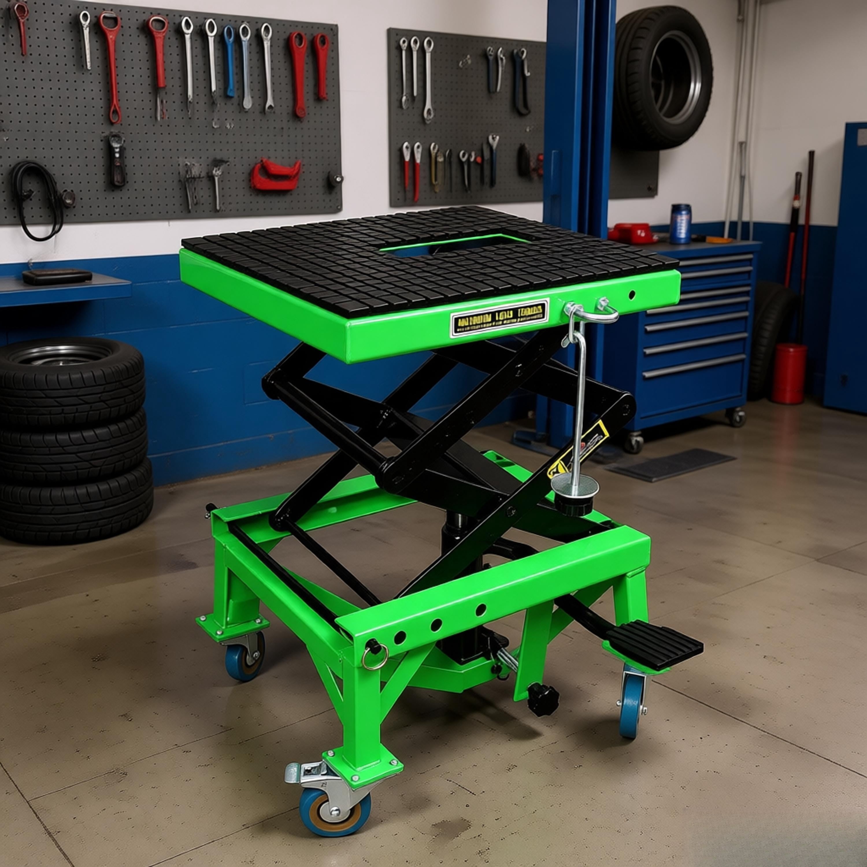 350 Lbs Hydraulic Motorcycle Scissor Jack Lift Foot Pedal Dirt Bike ATV ...