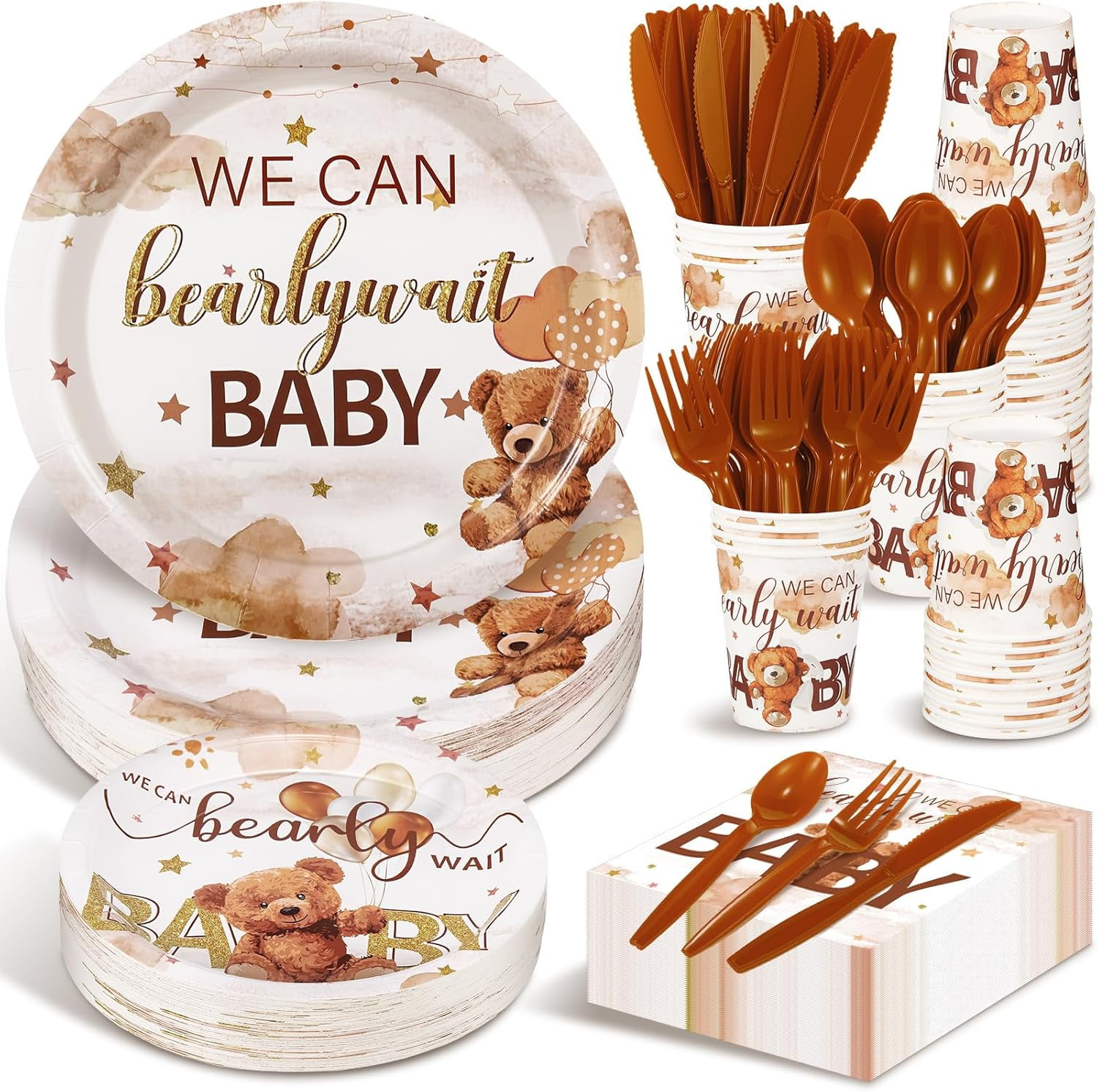 350 Pcs Baby Shower Plates Set Baby Shower Party Supplies Serves 50 ...