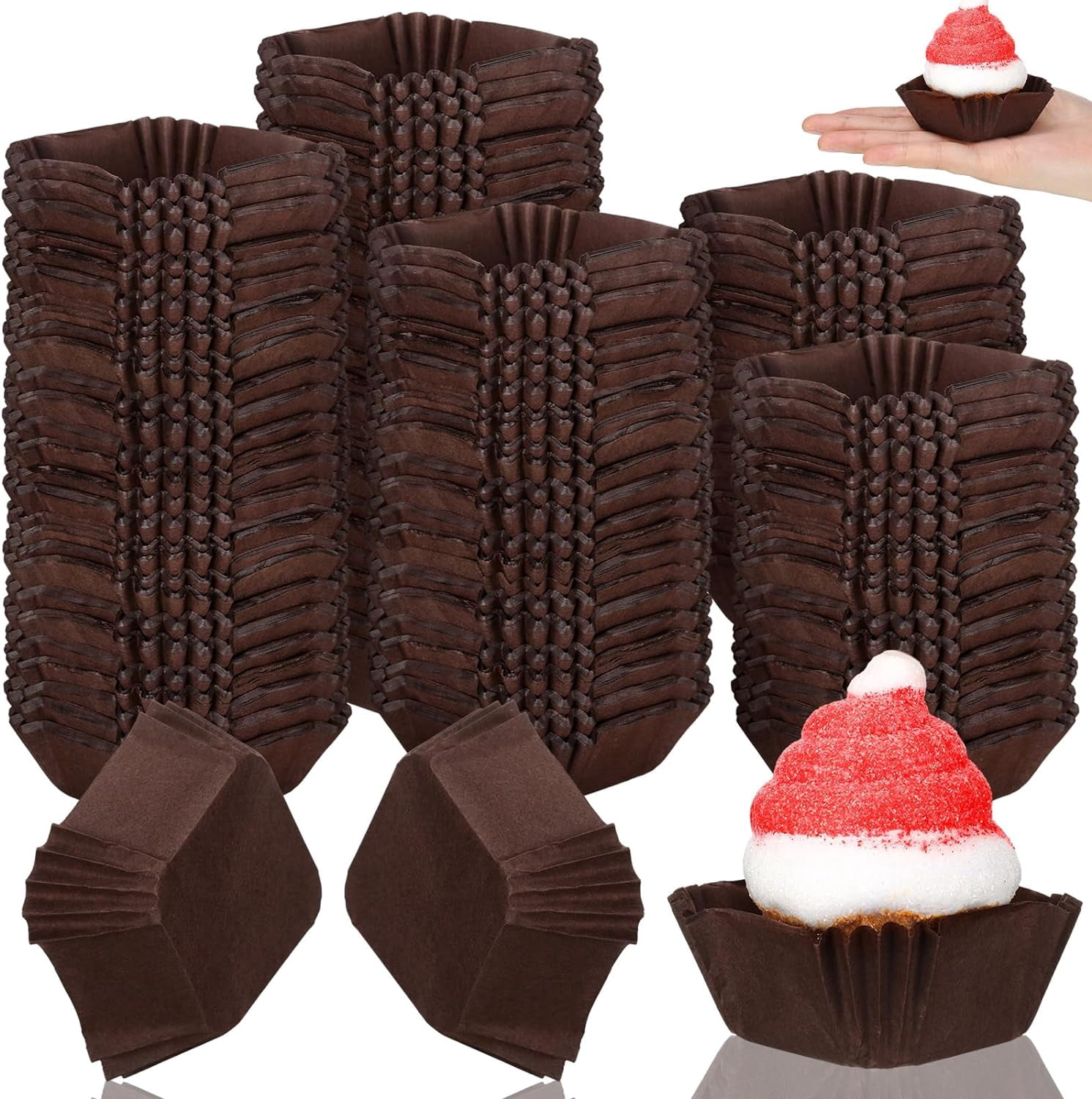 350 Pcs Square Mini Cupcake Liners Disposable Brownie Baking Pan Liners ...