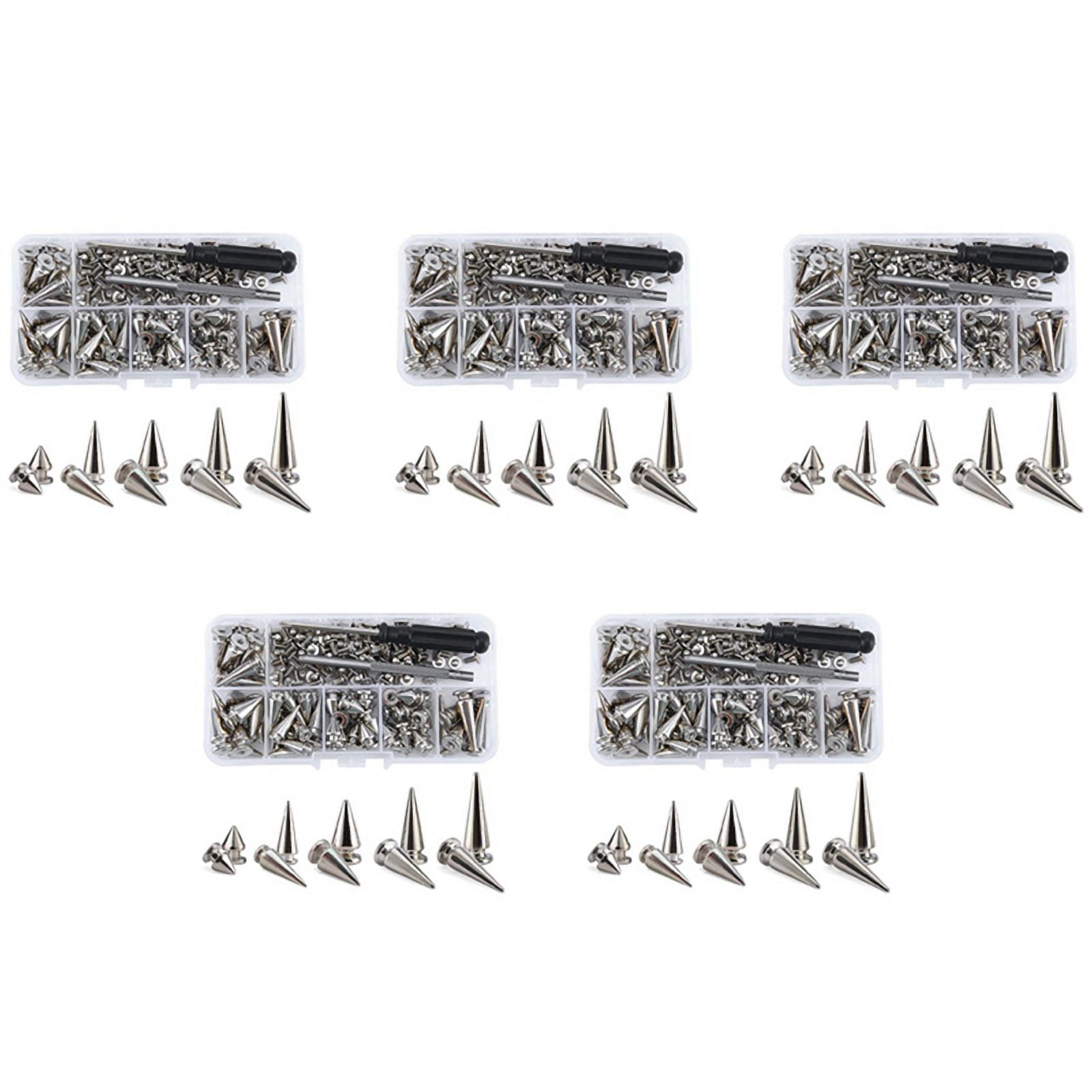 350 Sets Silver Mixed Shape Spikes and Studs Cone Croc Spikes Leather ...