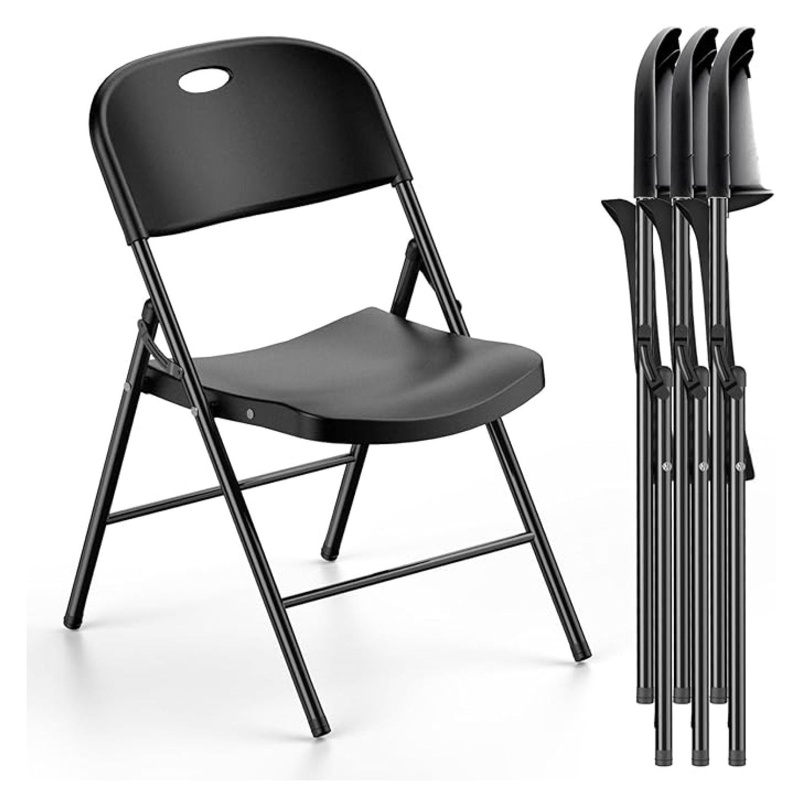 350 Weight Limit Heavy Duty Plastic Folding Chair with Reinfoced Steel ...