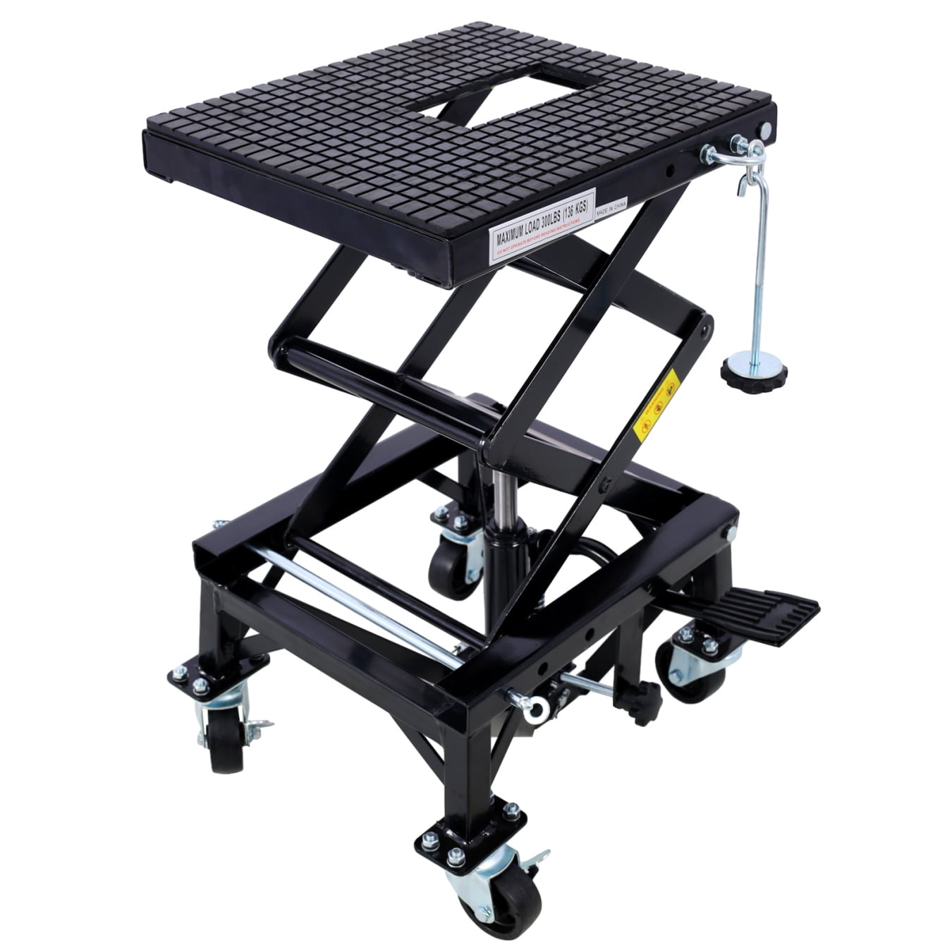 350 lbs Hydraulic Lift Stand, Scissor Lift Stand Foot with 4 Wheels ...