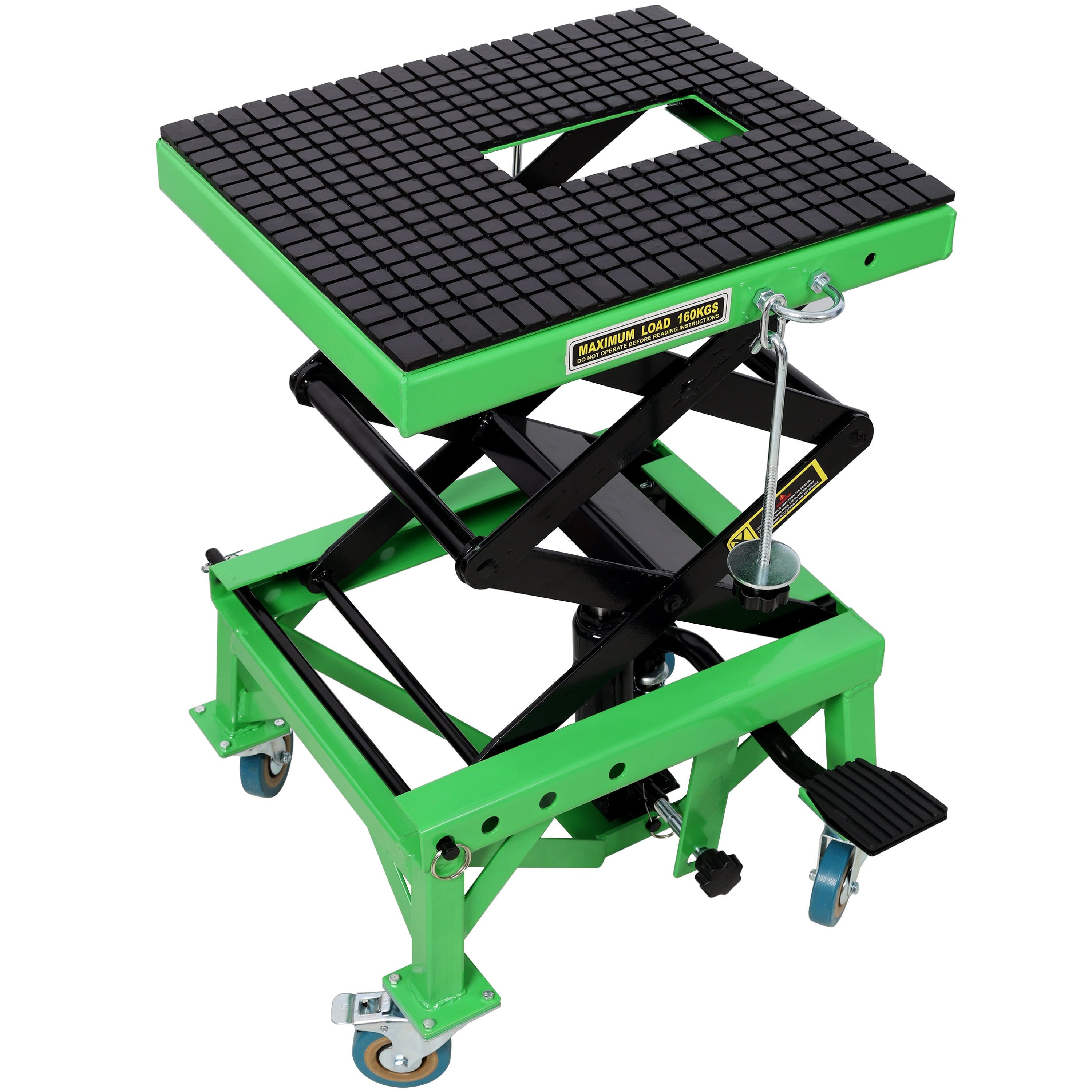 350 lbs Hydraulic Motorcycle Scissor Jack Lift Foot Step Wheels for ...