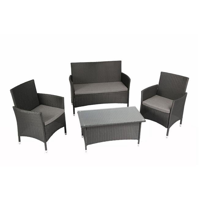350 lbs Outdoor Furniture Complete Patio PE Wicker Rattan Garden Set ...