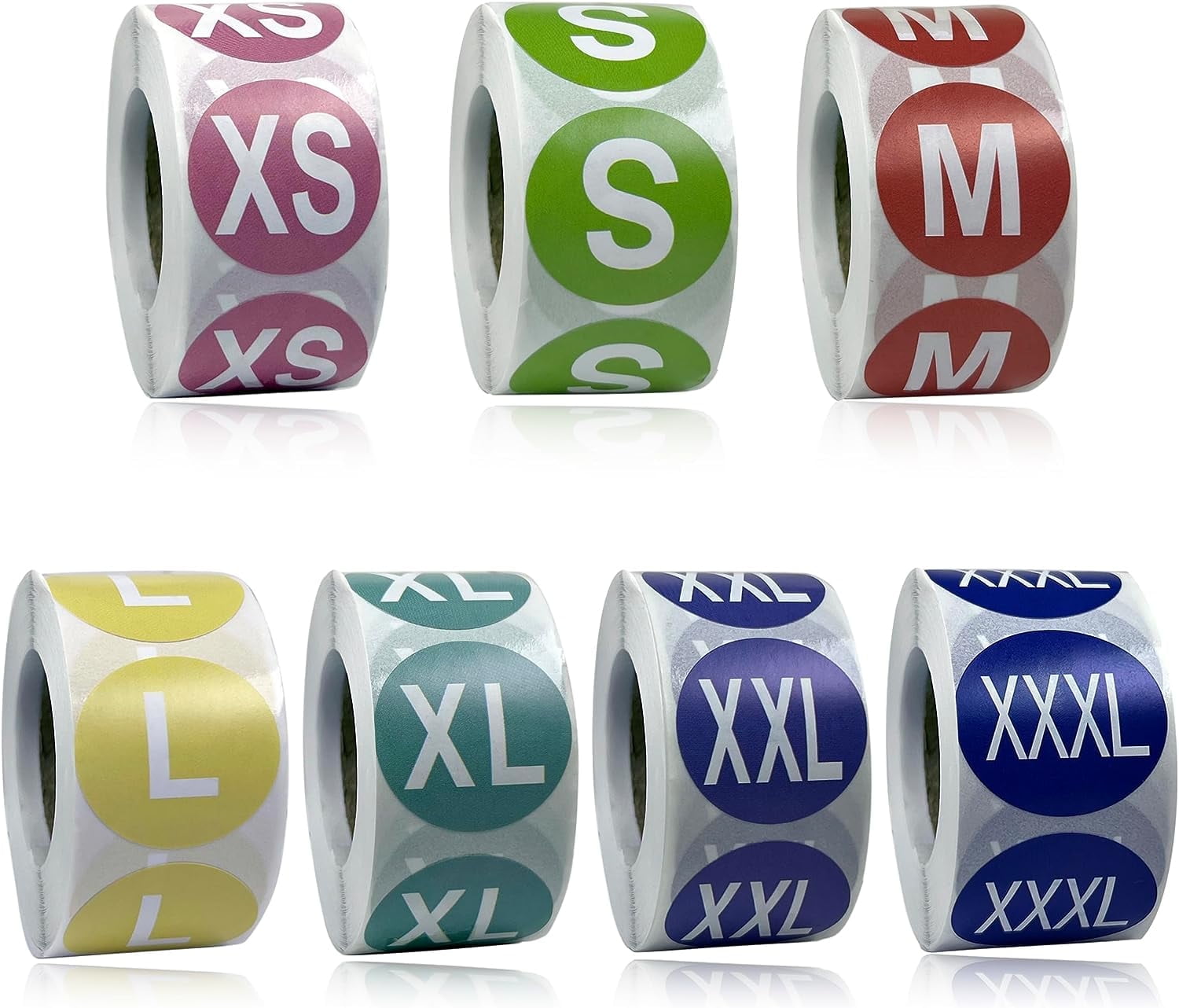 3500 Pcs Clothing Size Stickers Labels Rolls, 1 Inch Round Self ...
