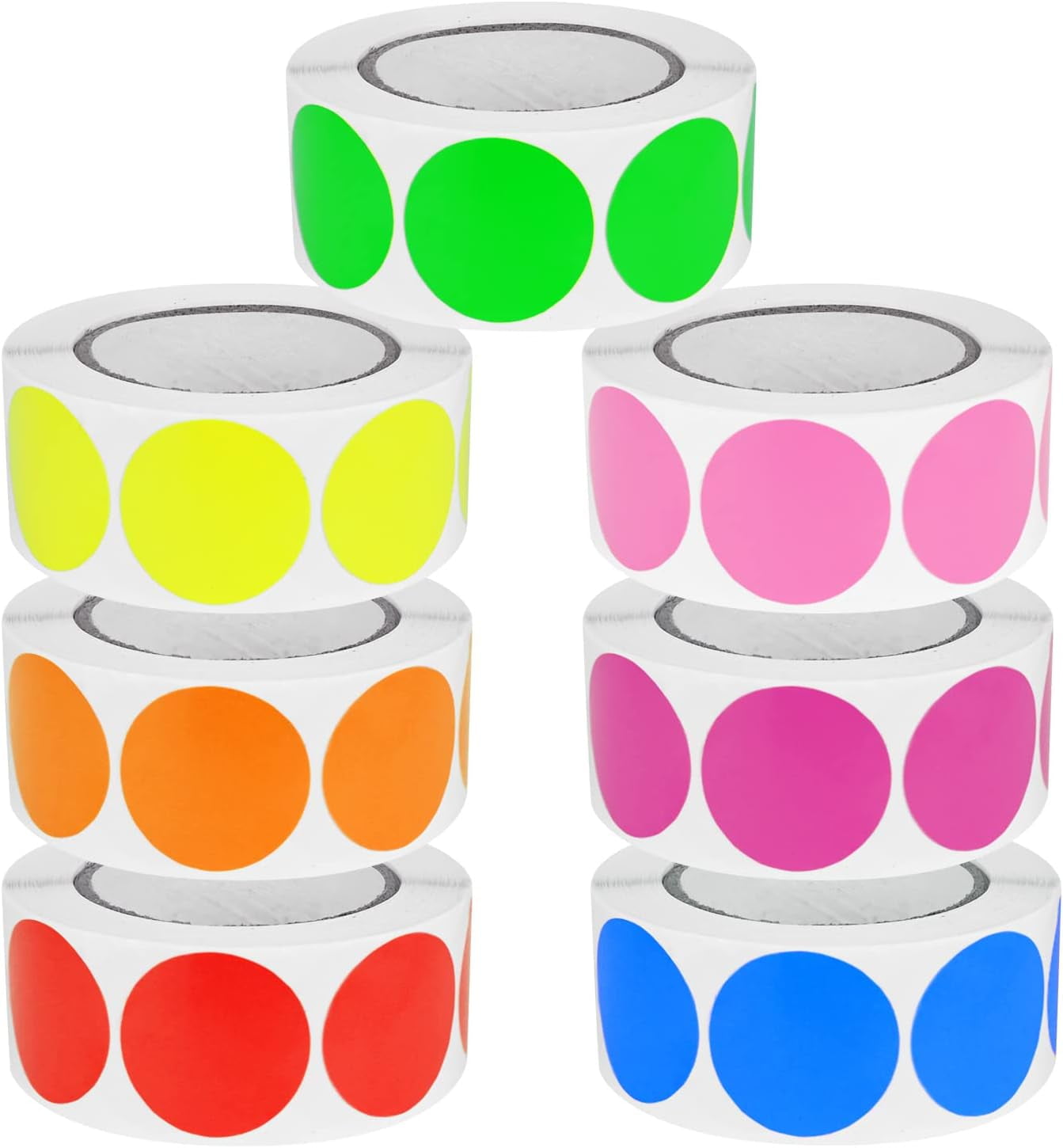 3500 Pcs Round Stickers Labels 25mm Colour Coding Labels, Dot Stickers ...