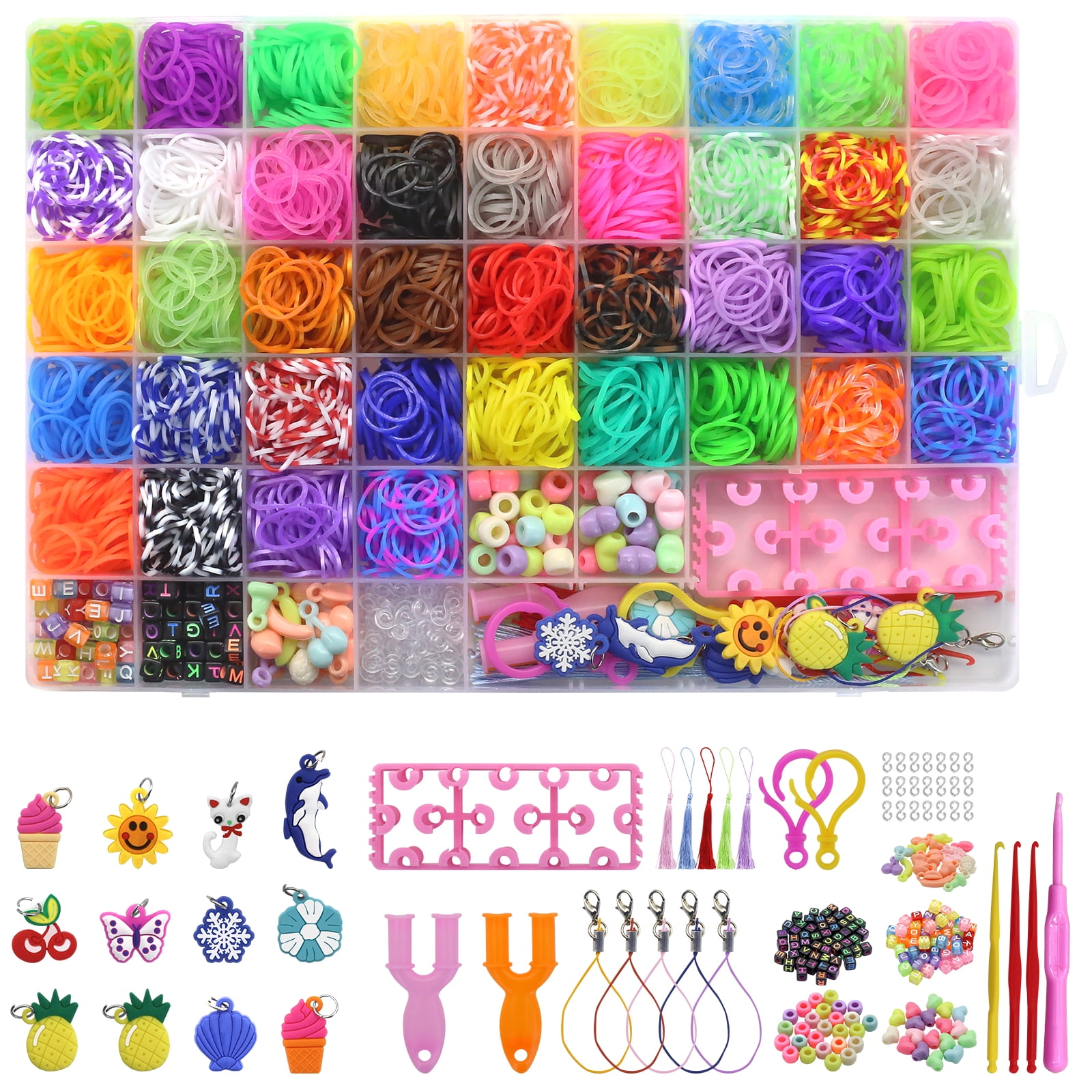3500+ Rubber Band Bracelet Making Kit, Meafeng 40 Colors Friendship ...