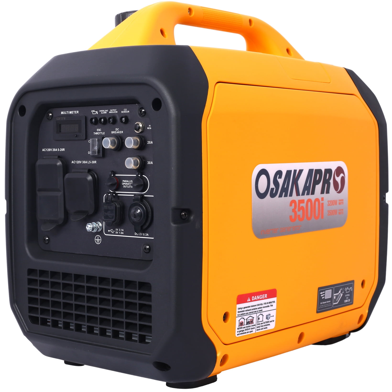 3500 Watt Portable Inverter Generator Gas Powered, Compact and ...
