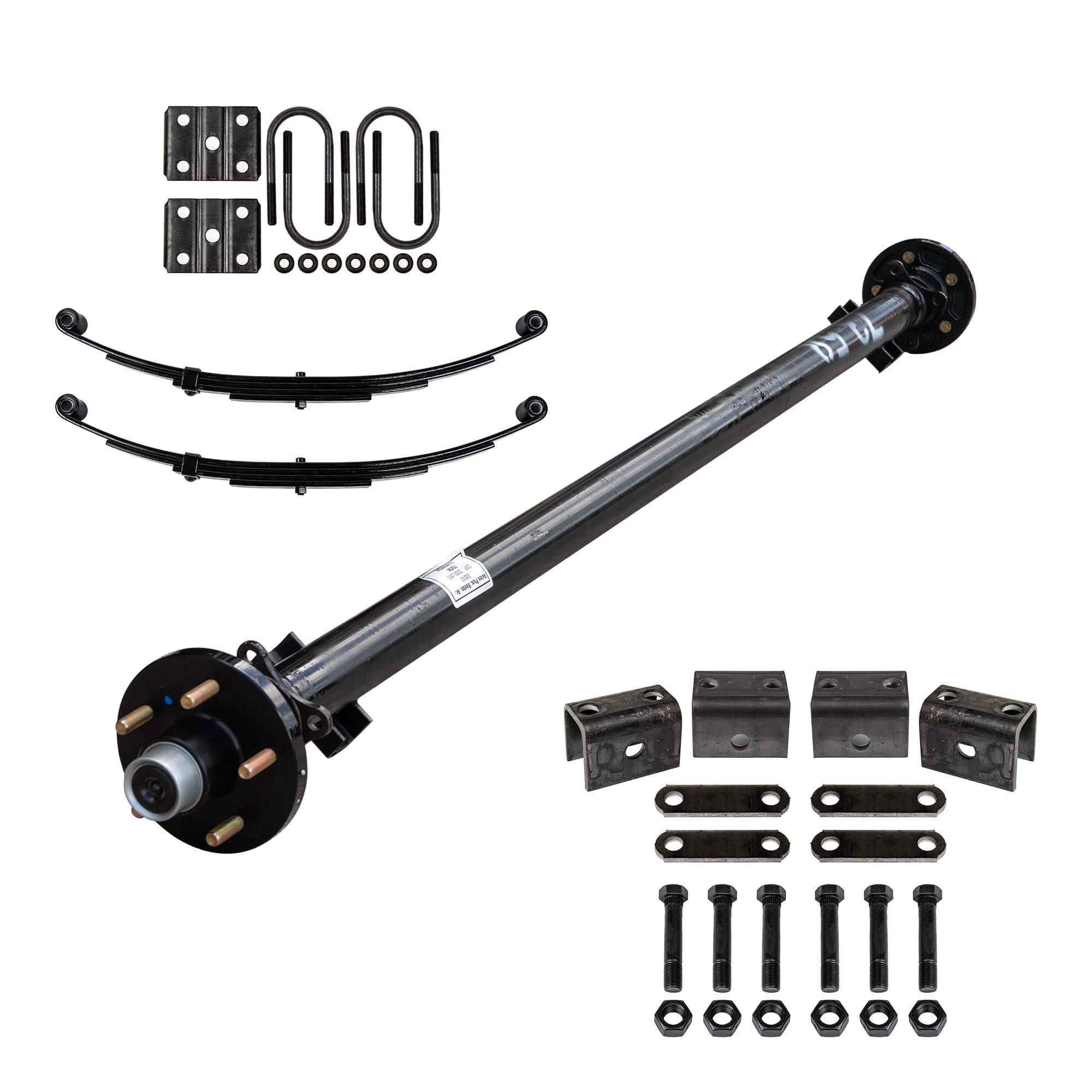 3500 lb Light Duty Single Trailer Axle Kit with Suspension - Leaf ...