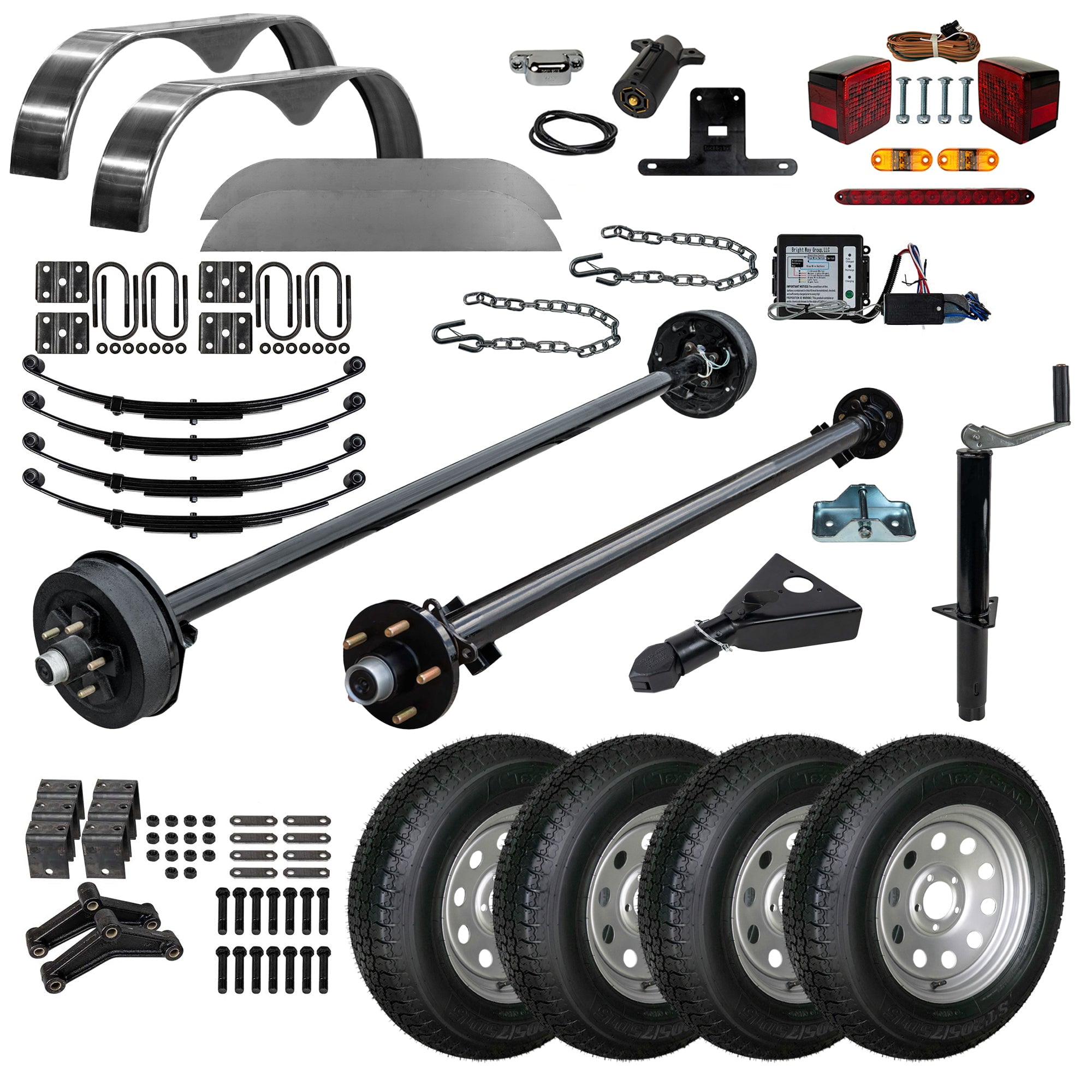 3500 lb TK Tandem Axle Trailer Parts Kit - 7K Capacity Light Duty ...