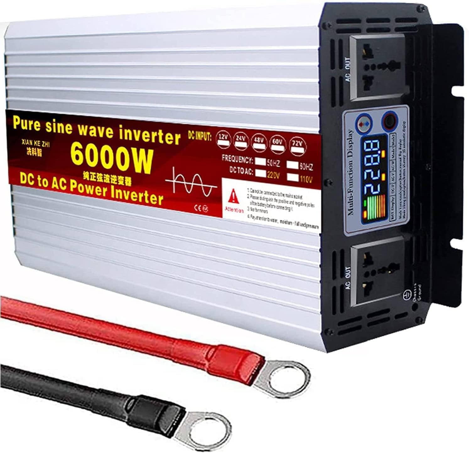 3500 to 8000 Watt Power Inverter Pure Sine Wave Inverter DC 12V to 220V ...