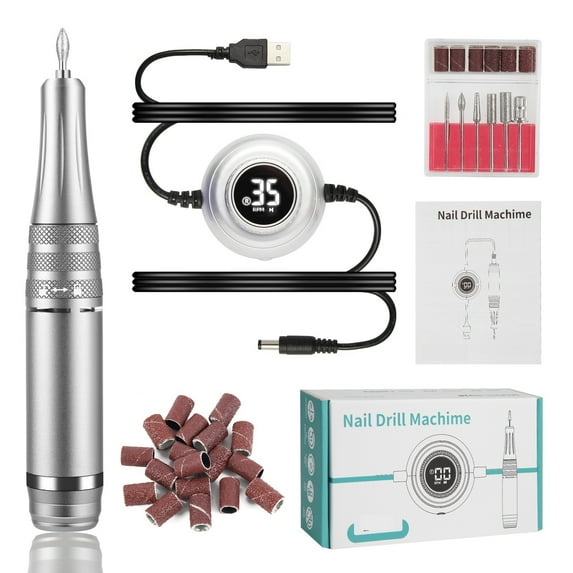 35000RPM Manicure Machine, Electric Nail Drill, Portable Nail Lathe ...